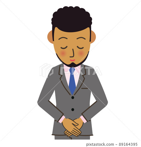 Pose of a male office worker bowing - Stock Illustration [89164395] - PIXTA