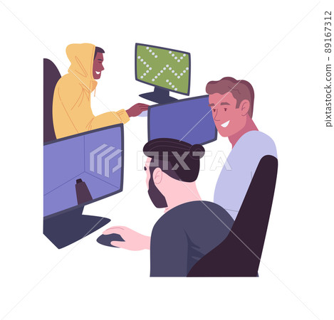 Gaming club isolated cartoon vector illustrations. - Stock Illustration ...