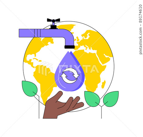 Water consumption abstract concept vector... - Stock Illustration ...