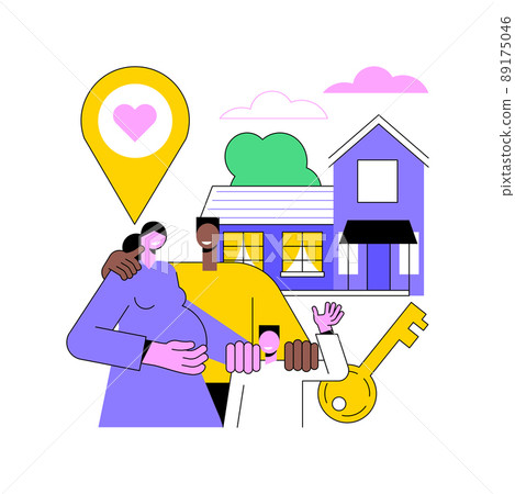 Family house abstract concept vector... - Stock Illustration [89175046 ...