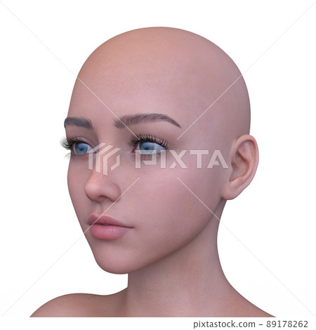 Female face up - Stock Illustration [89178262] - PIXTA