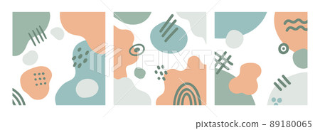 Abstract simple design painting, three pcs, vector - Stock Illustration ...