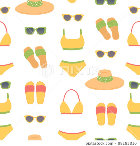 Seamless pattern vector and swimsuits flat design - Stock Illustration ...