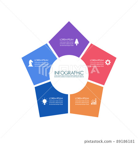 Five parts presentation and chart infographic - Stock Illustration ...