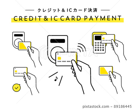 Illustration set of credit card & IC card... - Stock Illustration ...