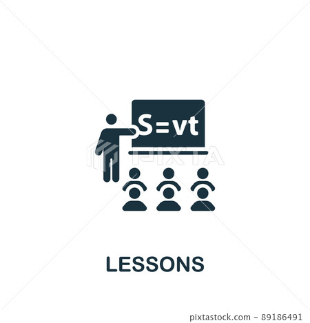 Lessons icon. Monochrome simple Business... - Stock Illustration ...