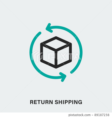 Return shipping linear isolated icon. Vector...-插圖素材 [89187238] - PIXTA圖庫