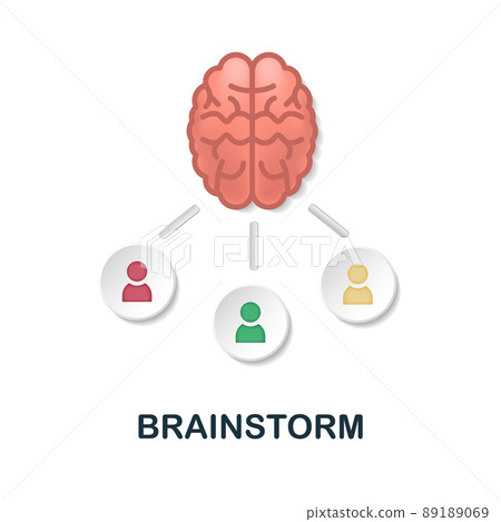 Brainstorm icon. 3d illustration from startup... - Stock Illustration ...