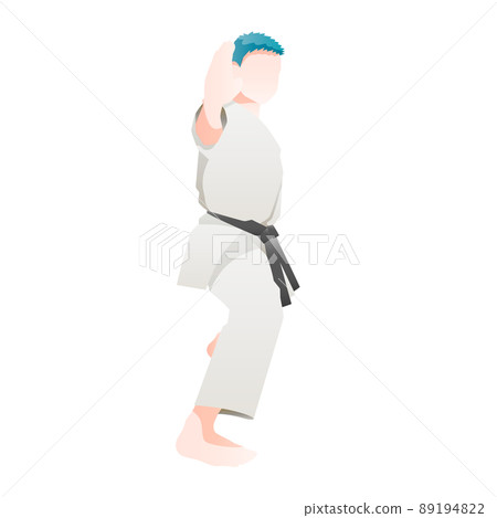 Illustration of a man doing karate (shape)... - Stock Illustration ...