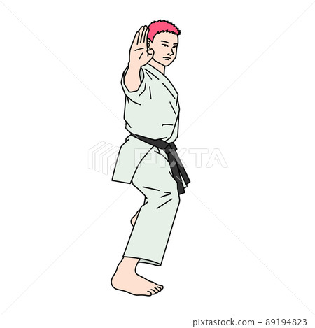 Illustration of a man doing karate (shape)... - Stock Illustration ...