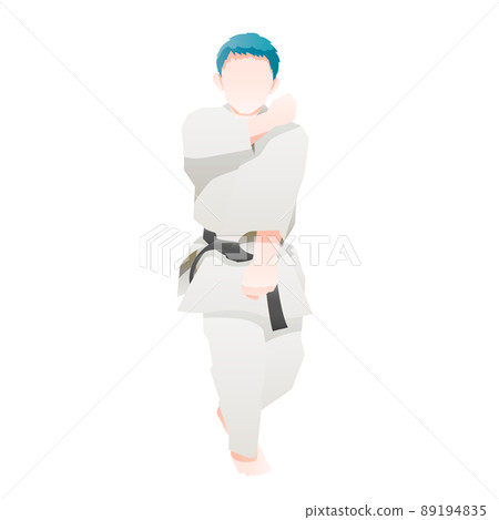 Illustration of a man doing karate (shape)... - Stock Illustration ...