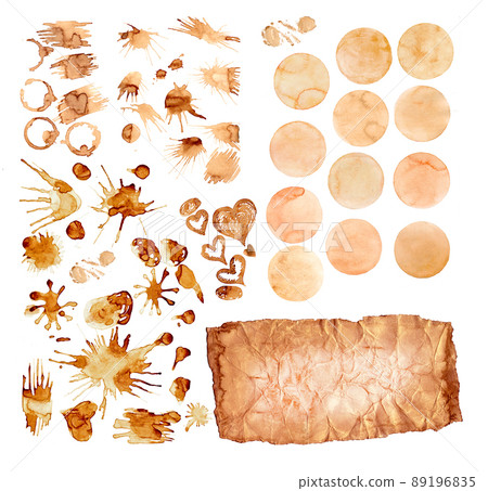 Coffee paint stains splashes - Stock Illustration [89196835] - PIXTA