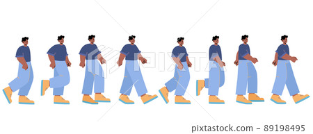 Man walk animation, sequence frame for game sheet-插圖素材 [89198495] - PIXTA圖庫