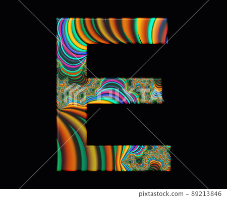 3D render of colorful fractal alphabet letter - Stock Illustration ...