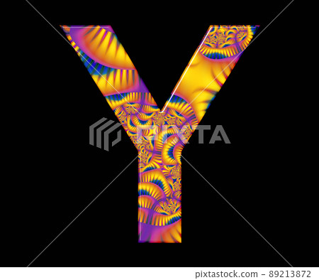 3D render of colorful fractal alphabet letter - Stock Illustration ...