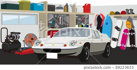 Lotus and garage - Stock Illustration [89223633] - PIXTA