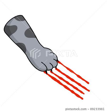 Cat foot. Scratch with blood trail. Aggression... - Stock Illustration ...