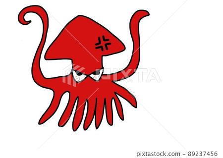 Angry squid - Stock Illustration [89237456] - PIXTA