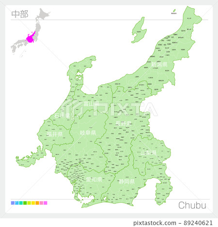 Chubu Map - Stock Illustration [89240621] - PIXTA