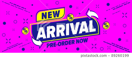 New arrival sale banner with pre order now... - Stock Illustration ...