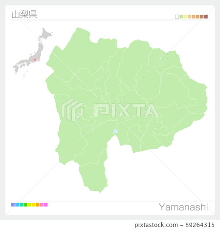 Yamanashi Prefecture Map / Yamanashi Map - Stock Illustration [89264315 ...