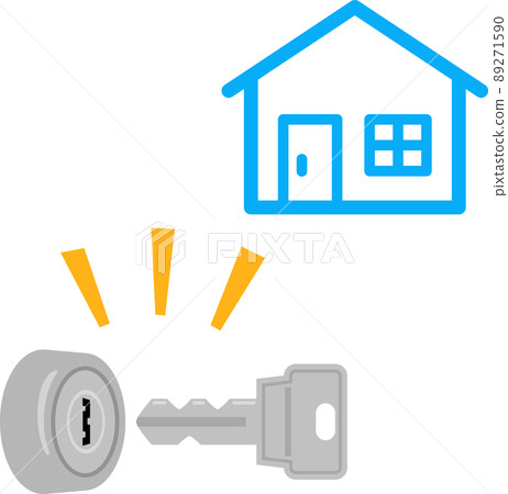 House icon, keyhole, key, door lock - Stock Illustration [89271590] - PIXTA