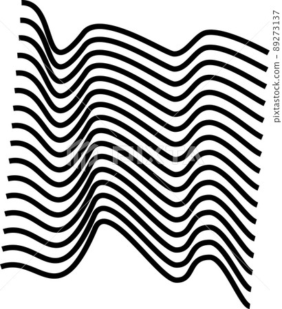 Wave isolated lines in black and white - Stock Illustration [89273137 ...