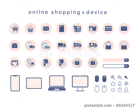 EC site device icon set - Stock Illustration [89284317] - PIXTA