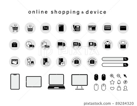 EC site device icon set - Stock Illustration [89284320] - PIXTA