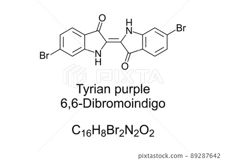 Tyrian purple, 6,6-Dibromoindigo, chemical... - Stock Illustration ...