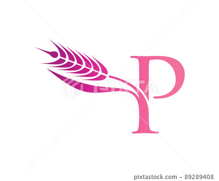 Wheat Grain Initial Logo Letter P - Stock Illustration [89289408] - PIXTA