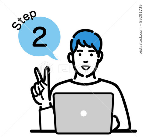 Step 2 A man explaining the process in front of... - Stock Illustration ...