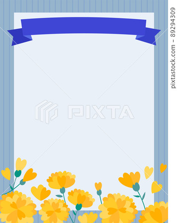 Heart-shaped yellow flower frame - Stock Illustration [89294309] - PIXTA
