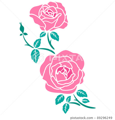 flat rose flower decoration vector - Stock Illustration [89296249] - PIXTA