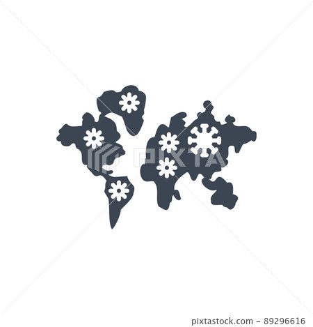 Spreading virus world map vector glyph icon - Stock Illustration ...