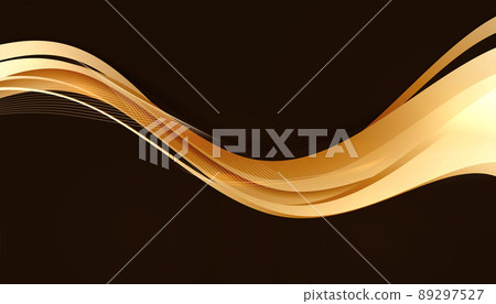 Abstract Gold Waves. Shiny golden moving lines... - Stock Illustration ...