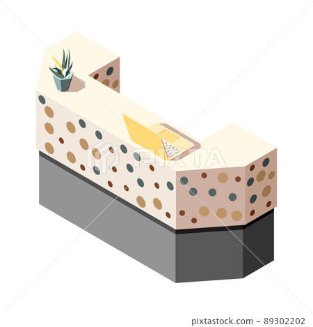 Isometric Reception Desk - Stock Illustration [89302202] - PIXTA