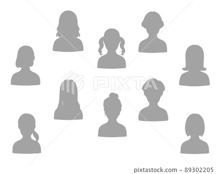 Female icon silhouette set gray - Stock Illustration [89302205] - PIXTA