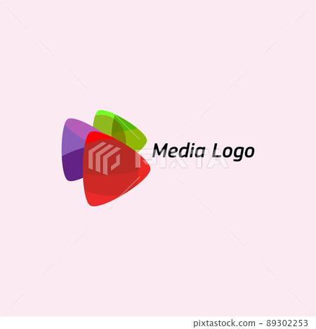 Triangle shape play icon media logo - Stock Illustration [89302253] - PIXTA
