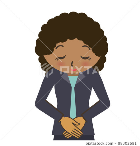 Pose of a female office worker bowing - Stock Illustration [89302681 ...