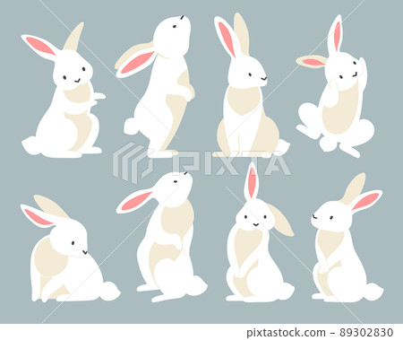 White Rabbits Icon Set - Stock Illustration [89302830] - PIXTA