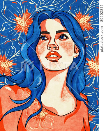 Abstract Modern Woman Portrait. Women... - Stock Illustration [89302855 ...