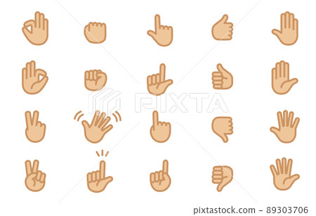 Simple hand icon set - Stock Illustration [89303706] - PIXTA