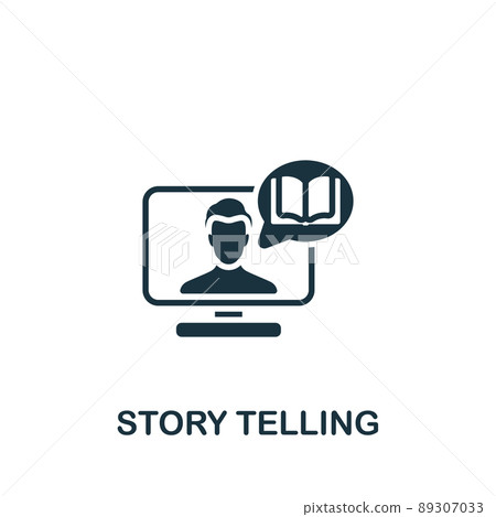 Story Telling icon. Monochrome simple Community...-插圖素材 [89307033 ...