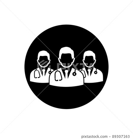 Medical and Doctor Team Icon. Rounded Button... - Stock Illustration ...