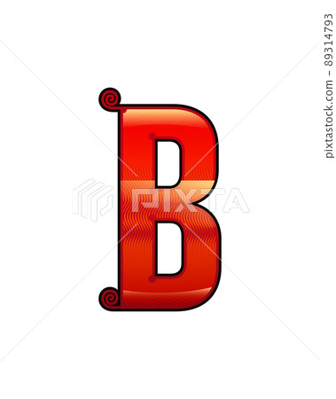 Decorative orange red vintage letter. - Stock Illustration [89314793 ...