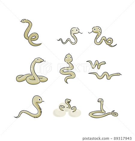 Cute snake (illustration icon) - Stock Illustration [89317943] - PIXTA