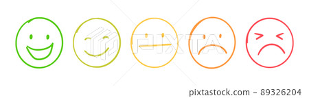 Set of Emoji face icon for customer emotion - Stock Illustration ...