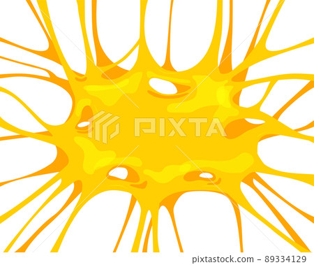 Flowing melted cheese. Vector cartoon... - Stock Illustration [89334129 ...
