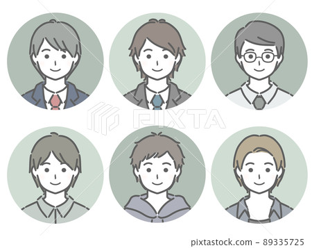 Young men circle icon set - Stock Illustration [89335725] - PIXTA